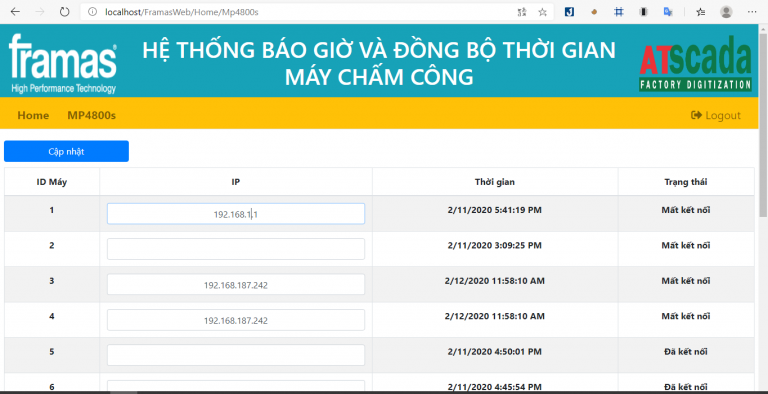 Phần Mềm Quản Lý Hệ Thống Đồng Bộ Thời Gian Công Ty Framas
